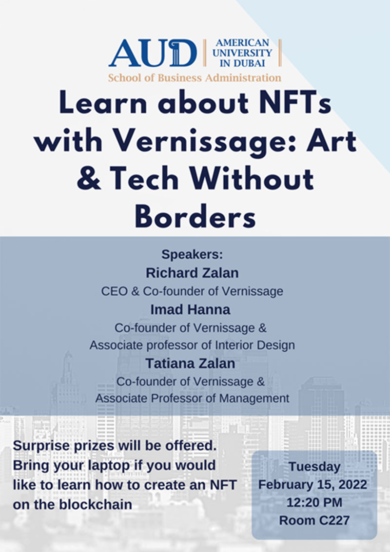 Learn about NFTs with Vernissage: Art & Tech Without Borders | American ...